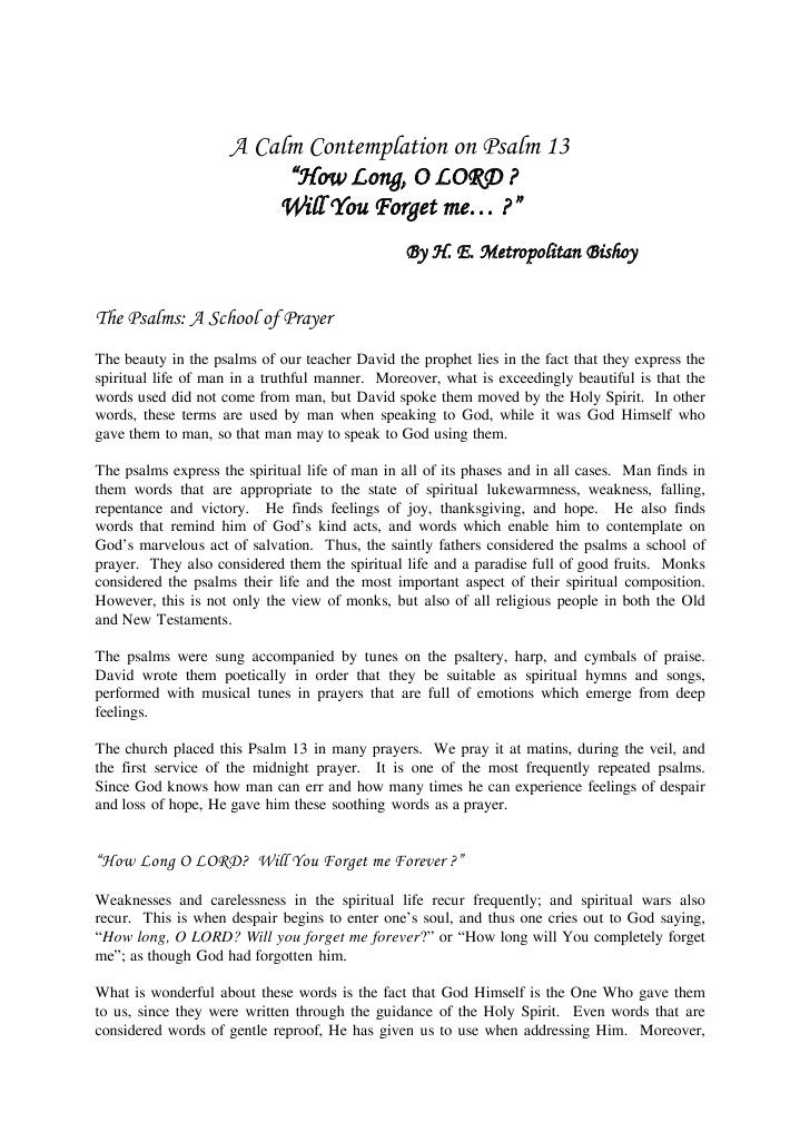 How Long O Lord | PDF | Psalms | Prayer