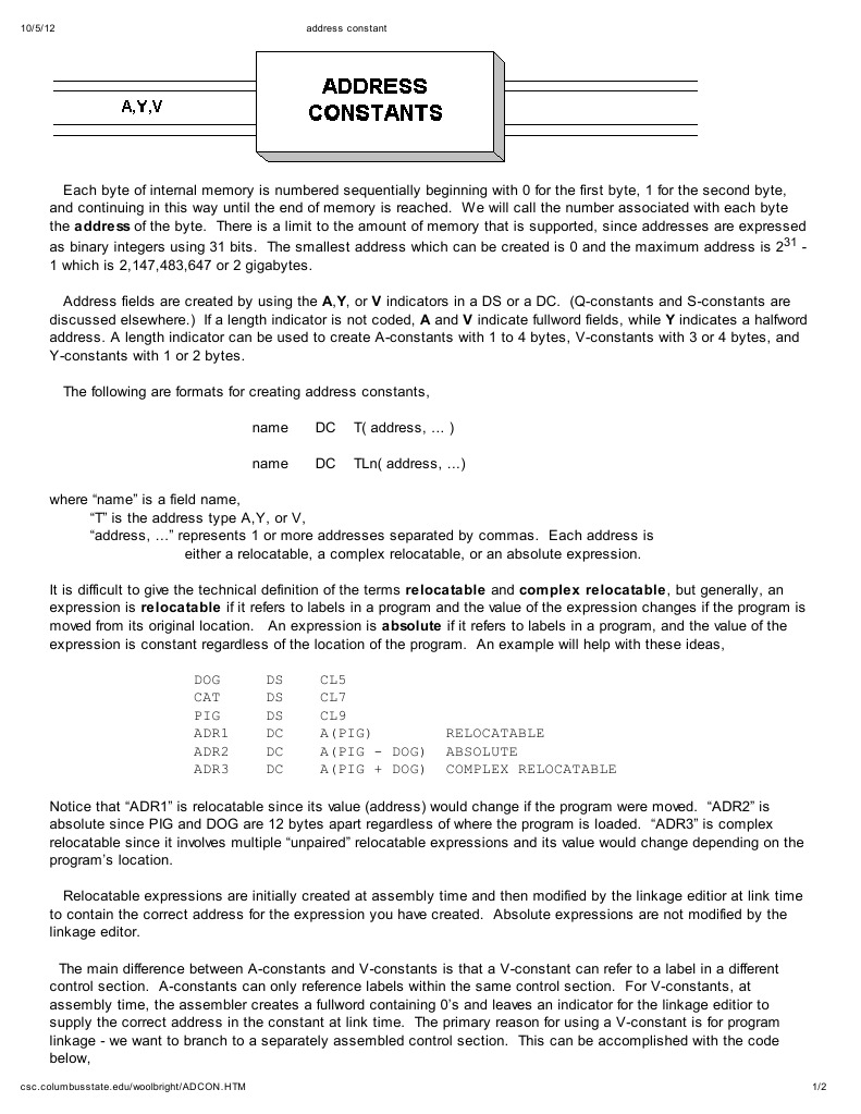 Address Constant | PDF | Byte | Computer Science