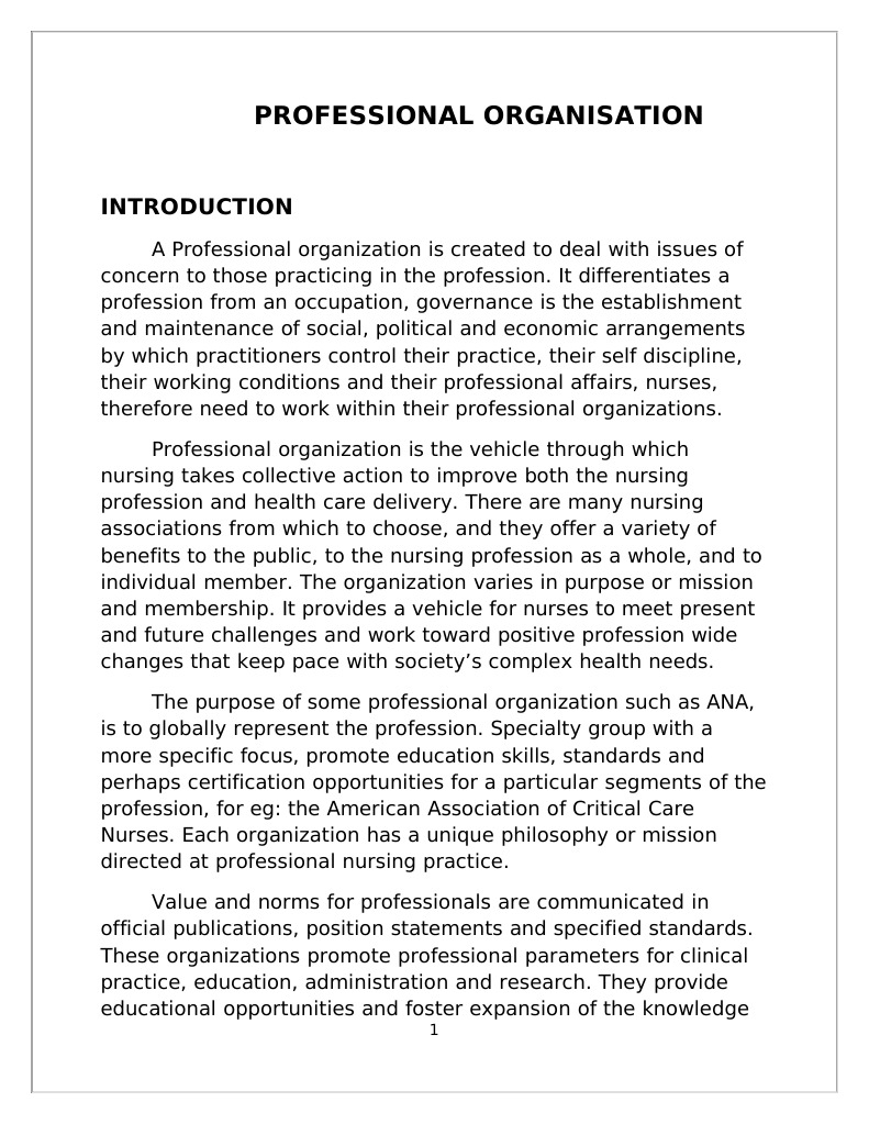 Professonal Organization | PDF | Strike Action | Nursing