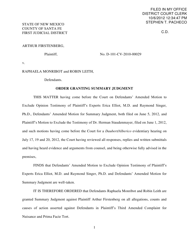 Order Granting Summary Judgment | PDF | Motion In United States Law ...