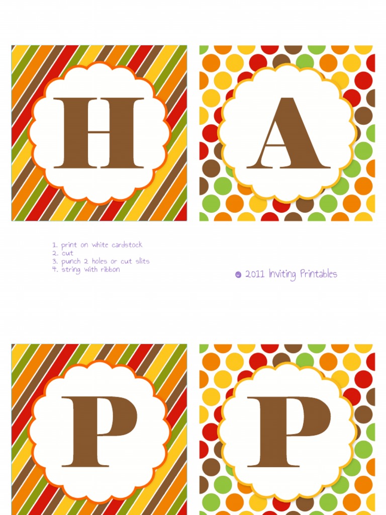 Happy Fall Pumpkin Banner Freebie by Inviting Printables | PDF