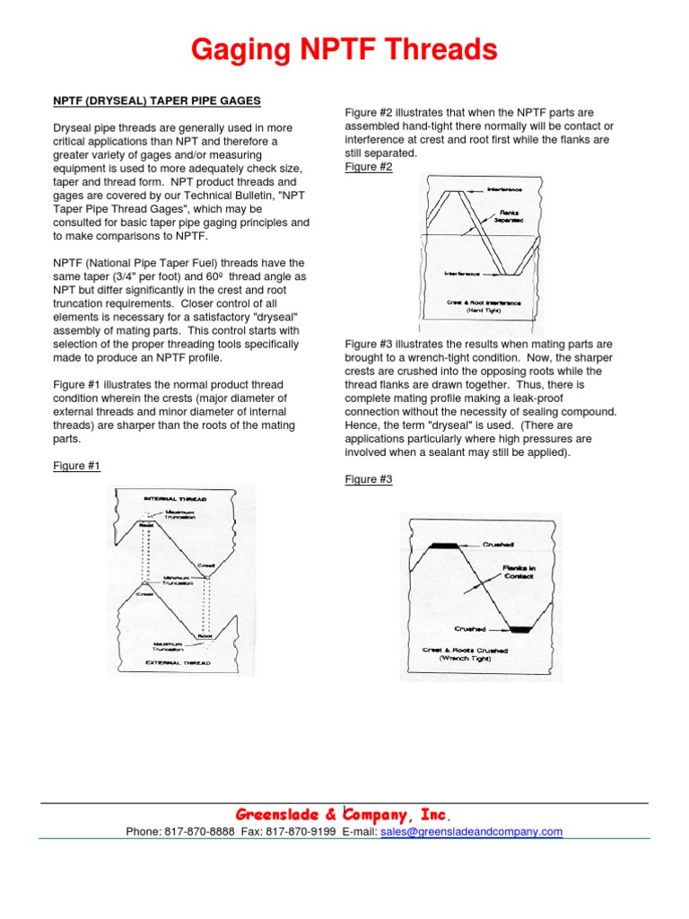 Threads - NPTF Taper Thread Gaging | PDF | Mechanical Engineering | Nature