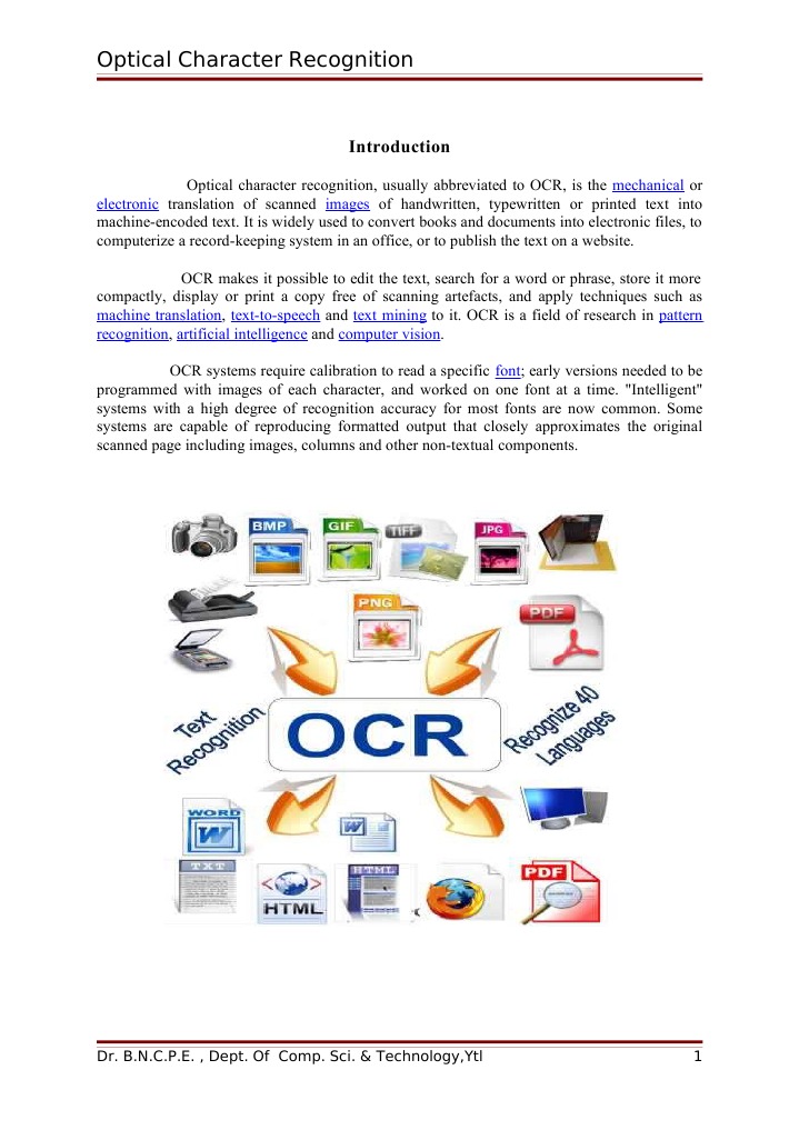 Optical Character Recognition | Optical Character Recognition | Image ...