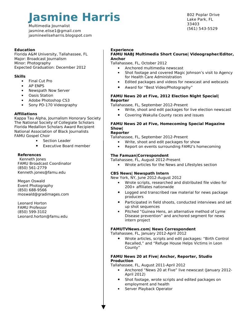 Harris Resume | PDF | News Broadcasting | Television
