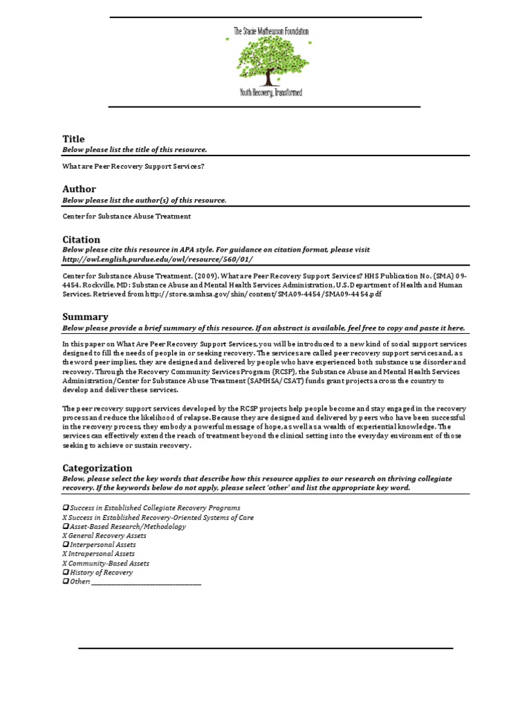 What Are Peer Recovery Support Services? | Recovery Approach | Mentorship