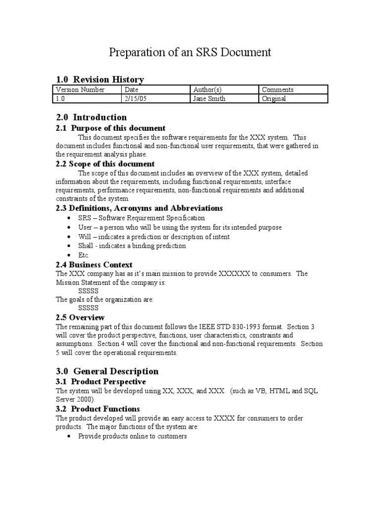 Preparation of An SRS Document | PDF