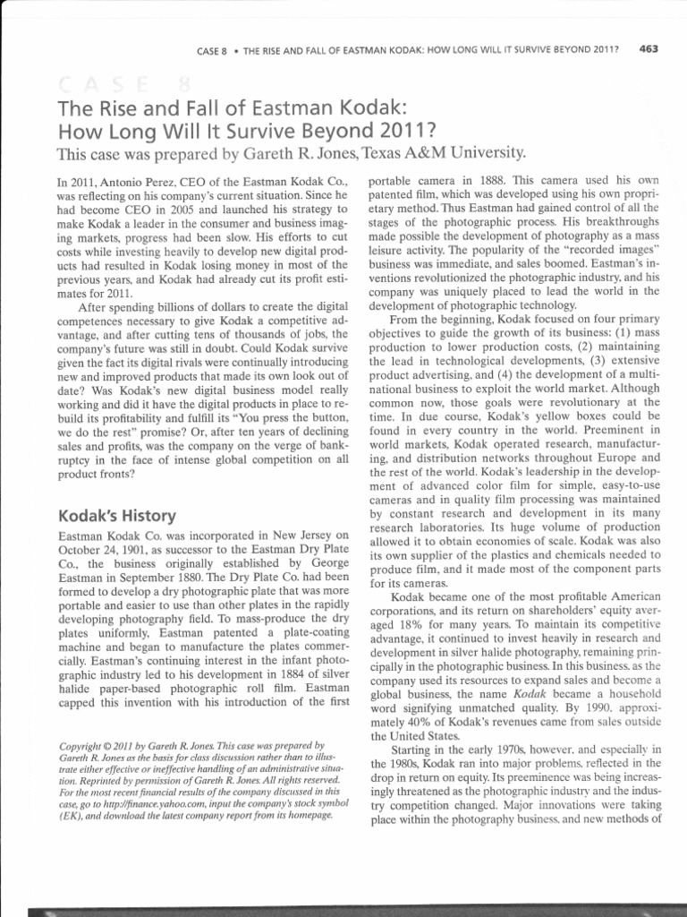Kodak Case Study "Part 1" | Download Free PDF | Fujifilm | Digital Imaging