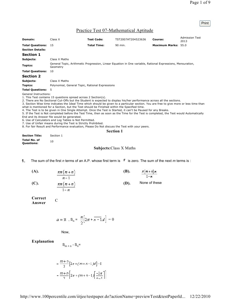 Practice Test 07-Mathematical Aptitude | Sphere | Volume