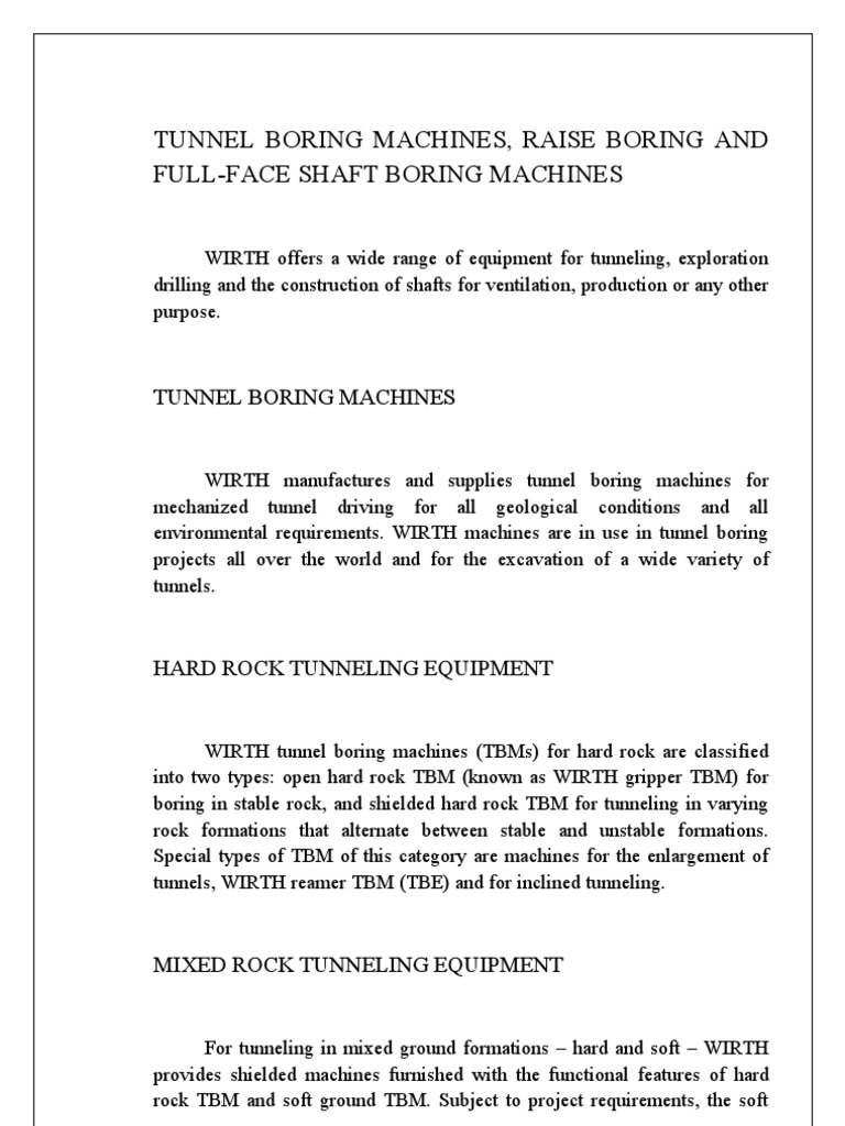 Tunnel Boring Machines | PDF | Tunnel | Industries