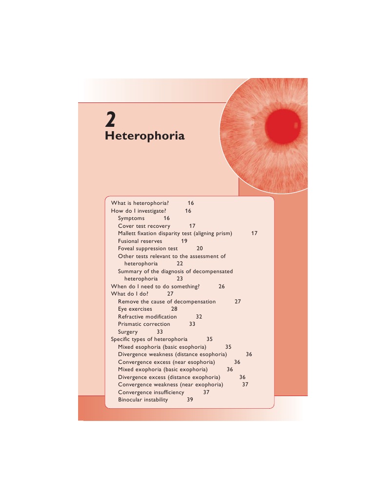 Chapter 2 - Heterophoria, Pages 15-40 | PDF | Vision | Ophthalmology