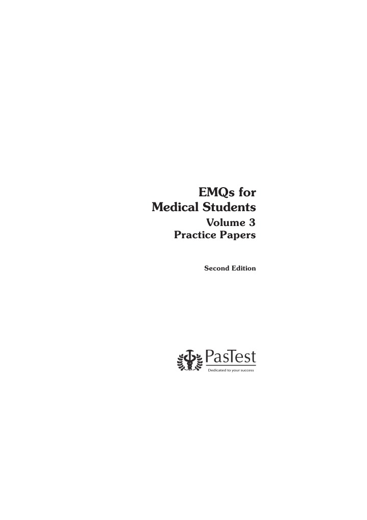 EMQs For Medical Students Volume 3 2e | PDF | Creatinine | Kidney