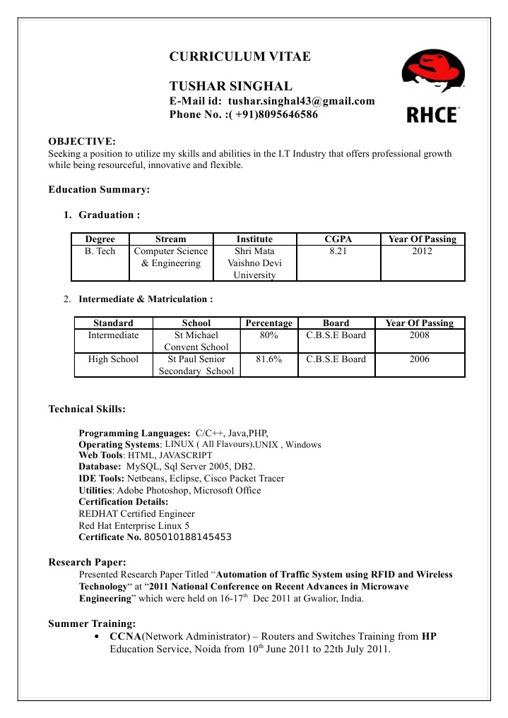 Ankur Resume | Red Hat | Linux