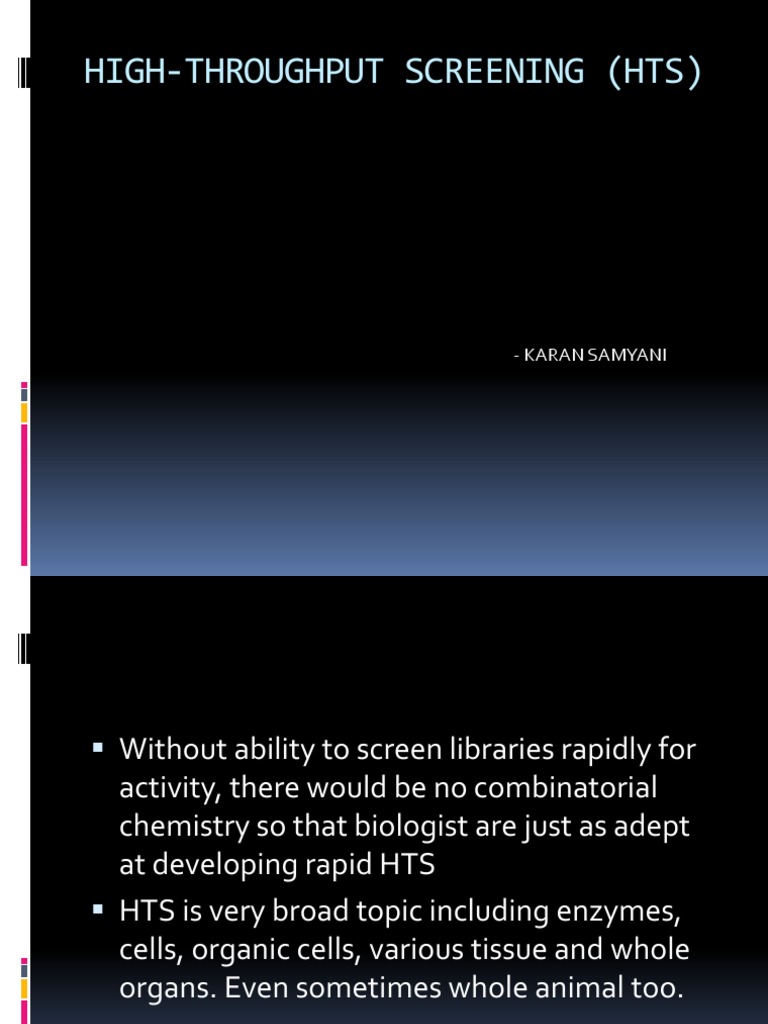 High-Throughput Screening (HTS) | PDF | High Throughput Screening | Assay