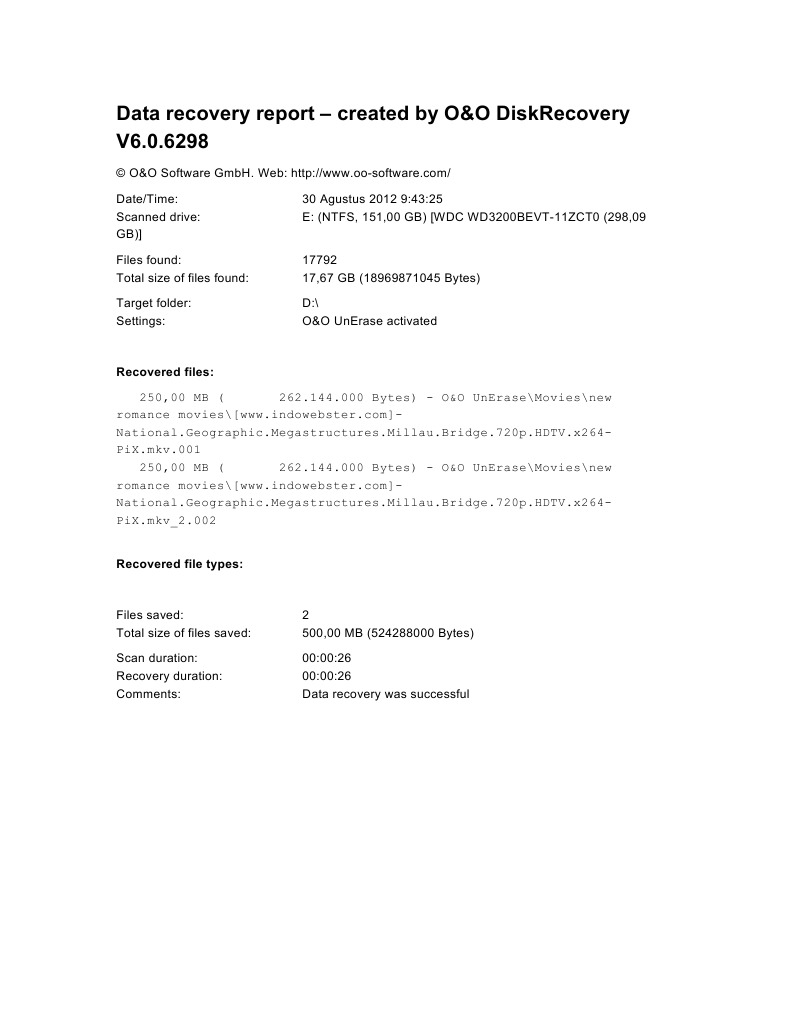 Successful Data Recovery Report | PDF