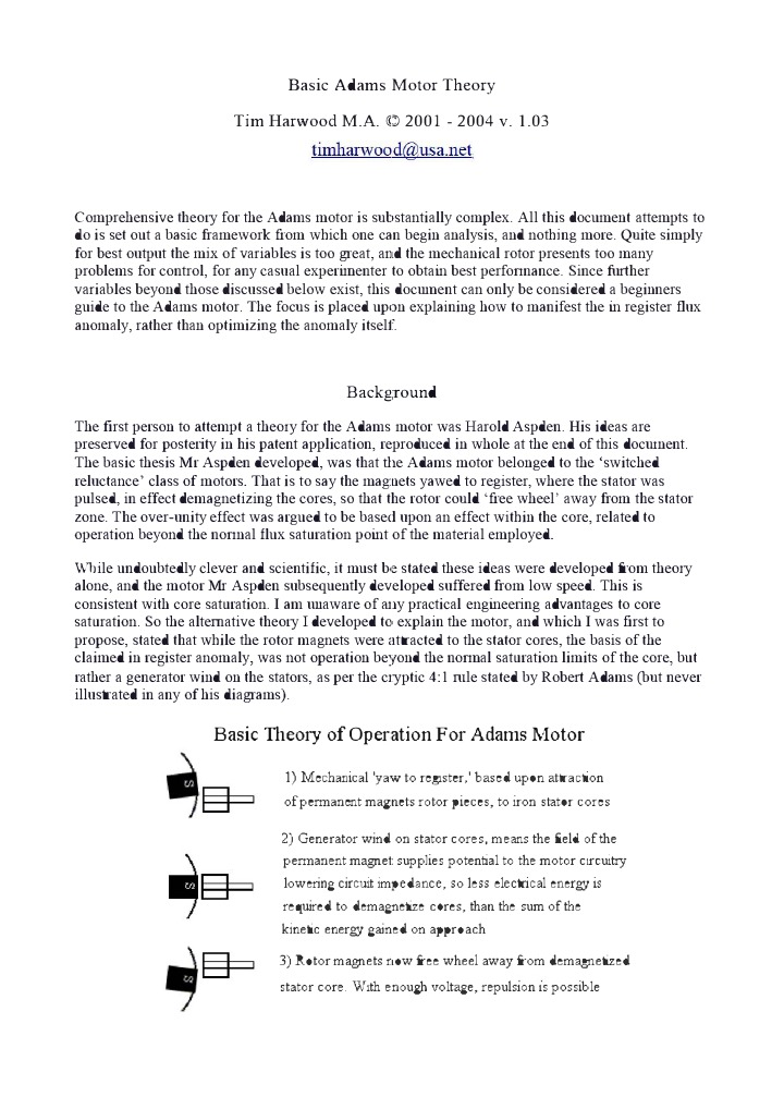 Adams Motor Theory | PDF