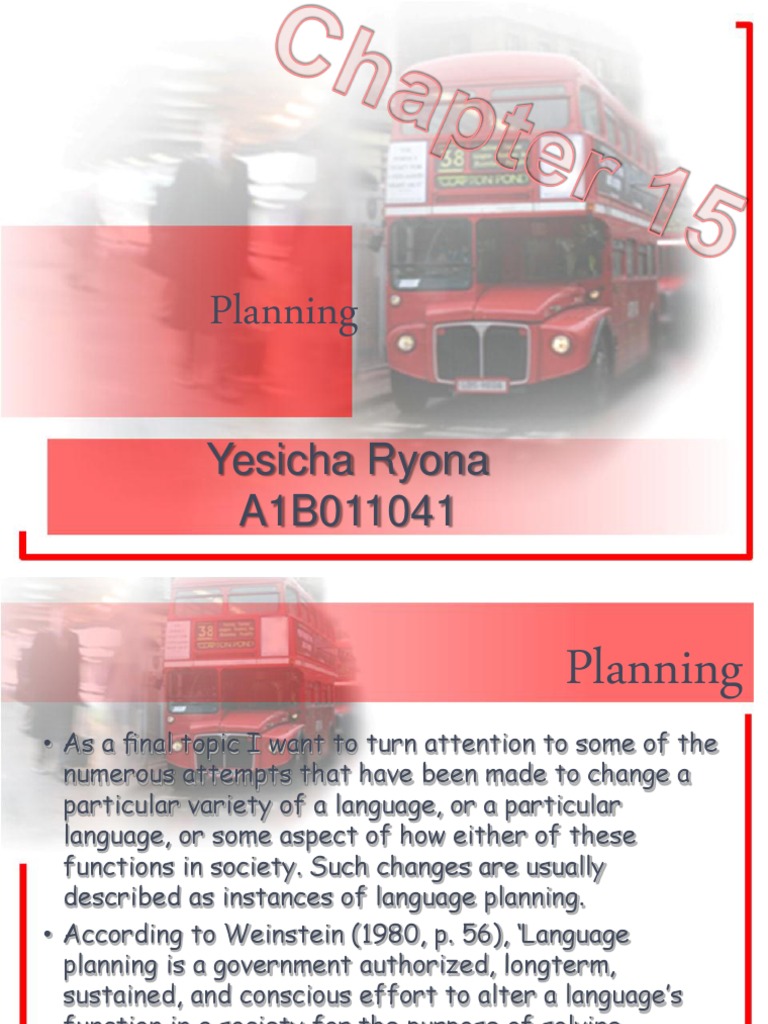 Chapter 15 - Planning | PDF | English Language | Multilingualism
