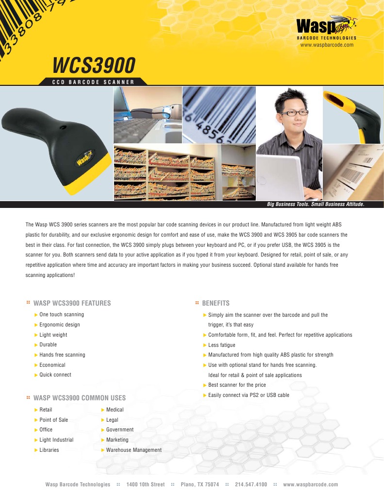 Wcs3900 Scanner Slick | PDF | Image Scanner | Barcode