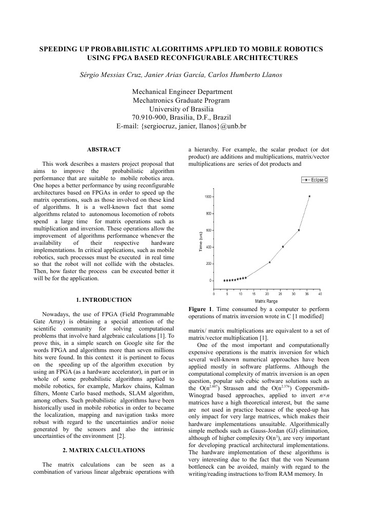 Speeding Up Probabilistic Algorithms Applied To Mobile Robotics Using Fpga Based Reconfigurable ...