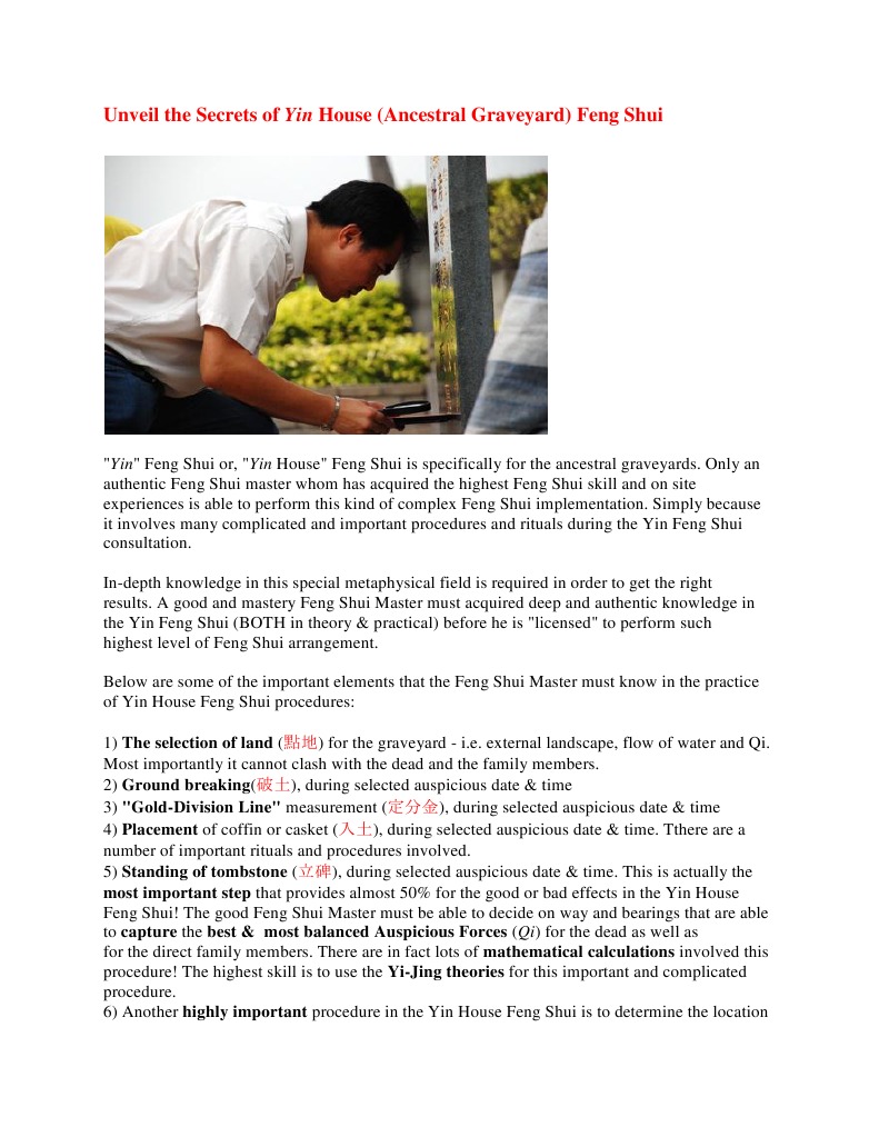 Yin Feng Shui Unveil The Secrets | PDF | Feng Shui | Epistemology