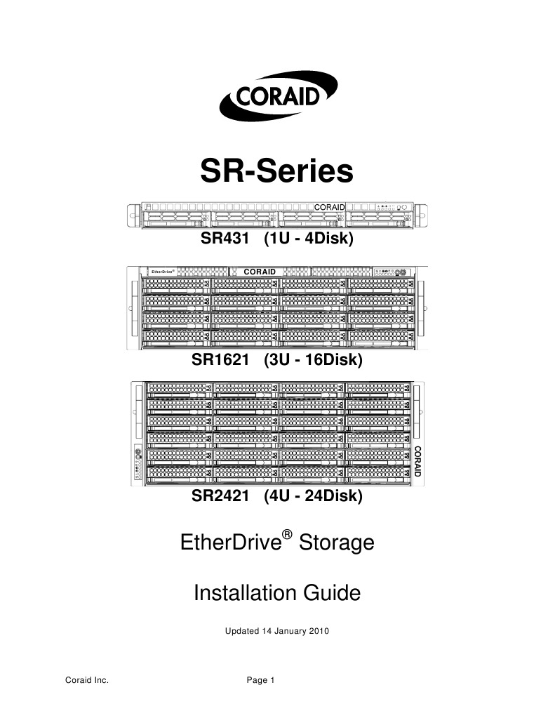 Sr-Series: Etherdrive Storage Installation Guide | PDF | Ethernet ...
