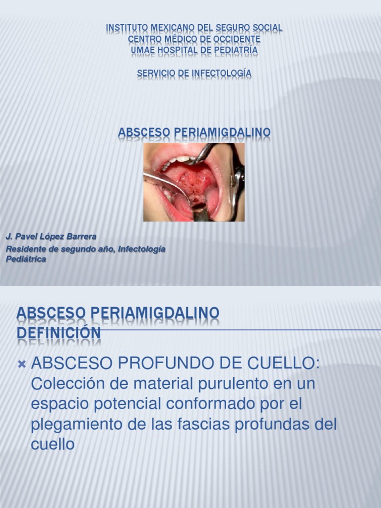Tratamiento del Absceso Periamigdalino | PDF | Microbiología ...