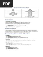 Respiratory Assessment Checklist | PDF | Lung | Thorax