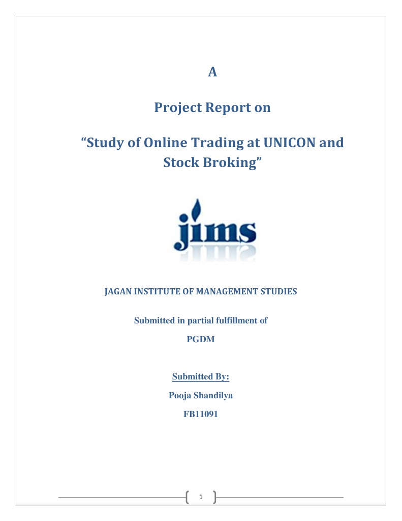 Online Trading at Unicon - Final1 | PDF | Chicago Mercantile Exchange ...