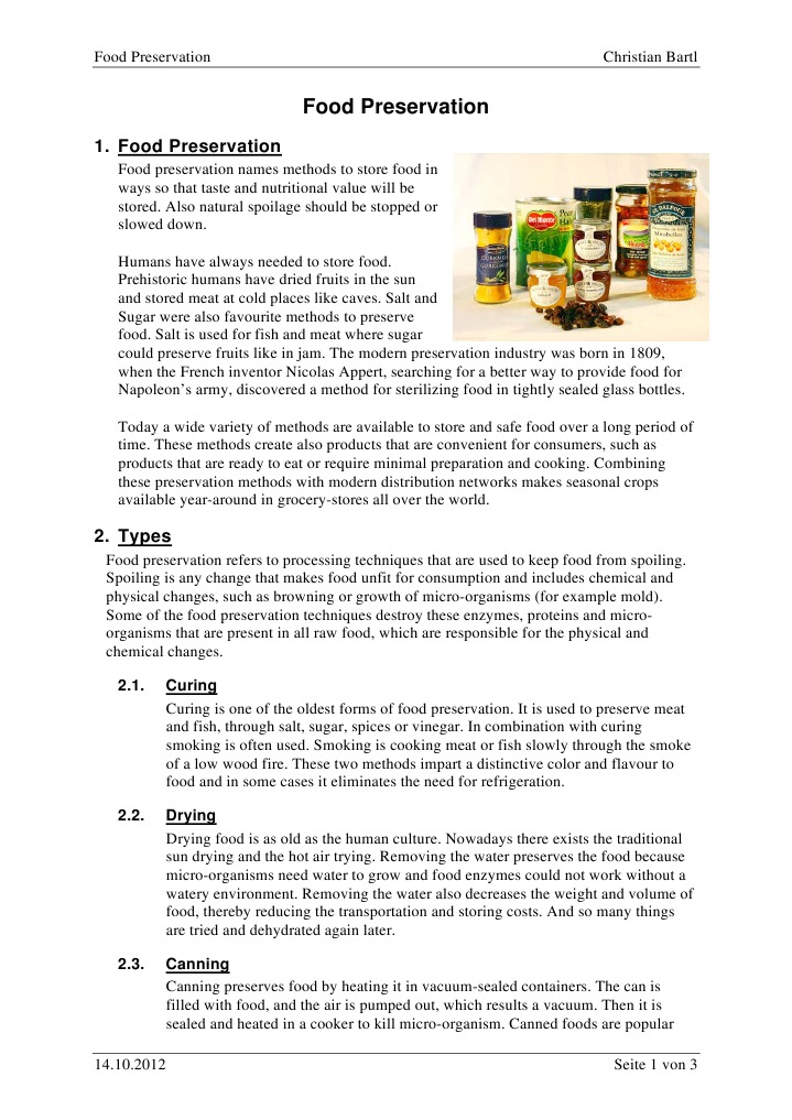 Food Preservation | PDF | Food Preservation | Curing (Food Preservation)