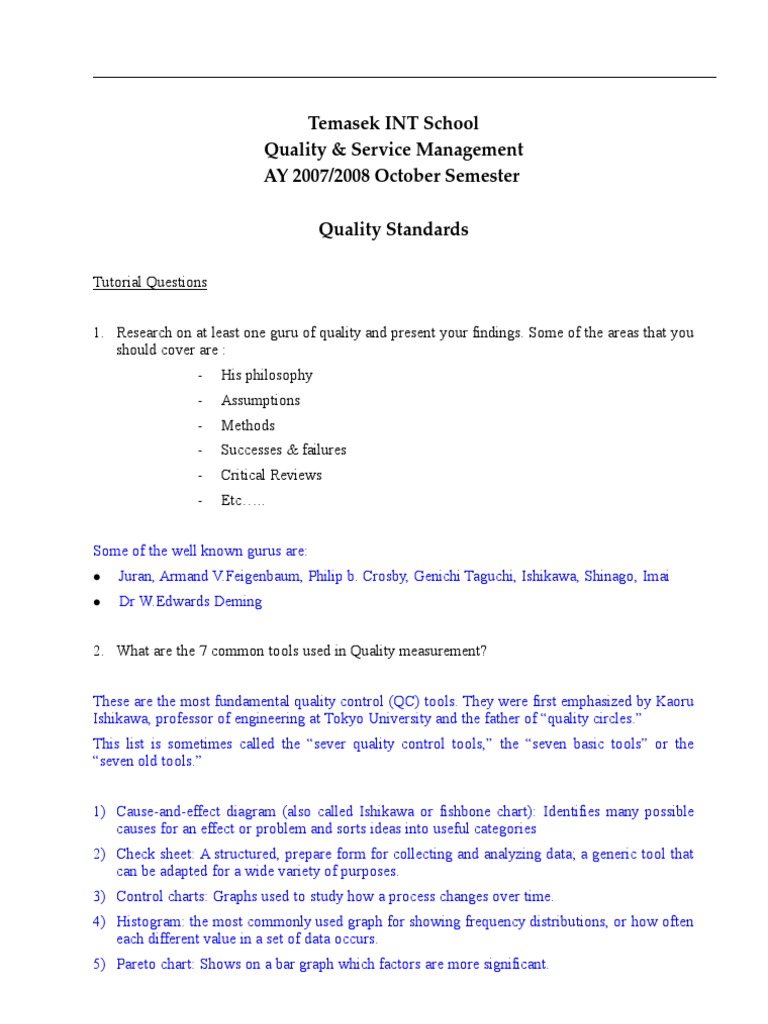 Module 3 - QSM Quality Standards Tutorial Student | PDF ...