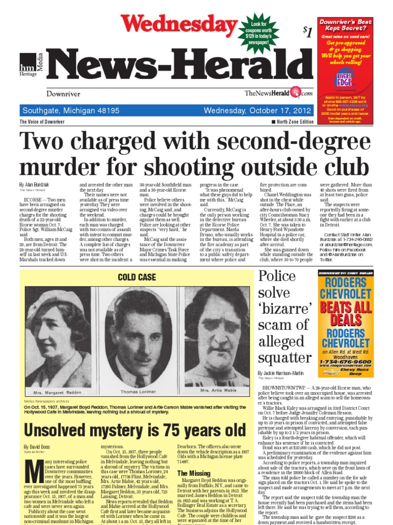 News-Herald Front Page 9-17 | PDF | Murder | Crime & Violence