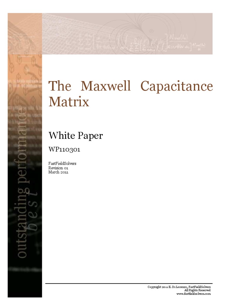 The Maxwell Capacitance Matrix WP110301 R01 | PDF | Capacitance | James ...