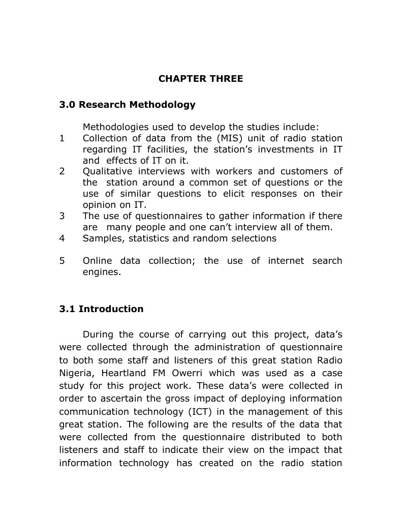 Chapter Three 3.0 Research Methodology | PDF | Automated Teller Machine ...