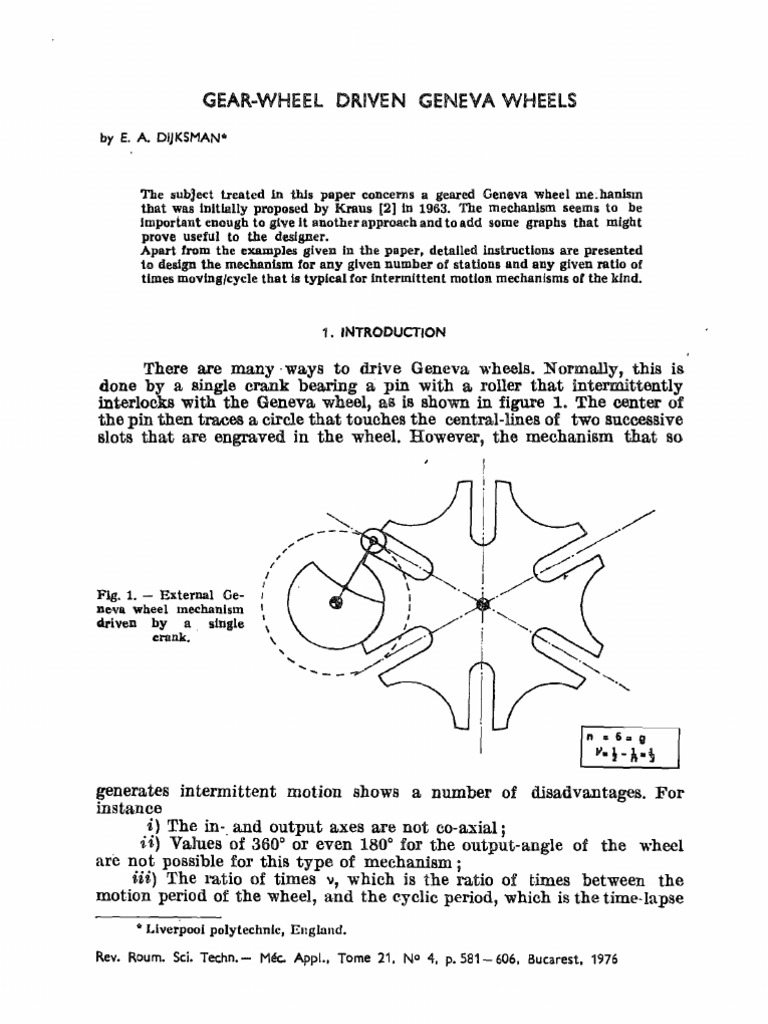 Geneva Cam | PDF | Trigonometric Functions | Angle