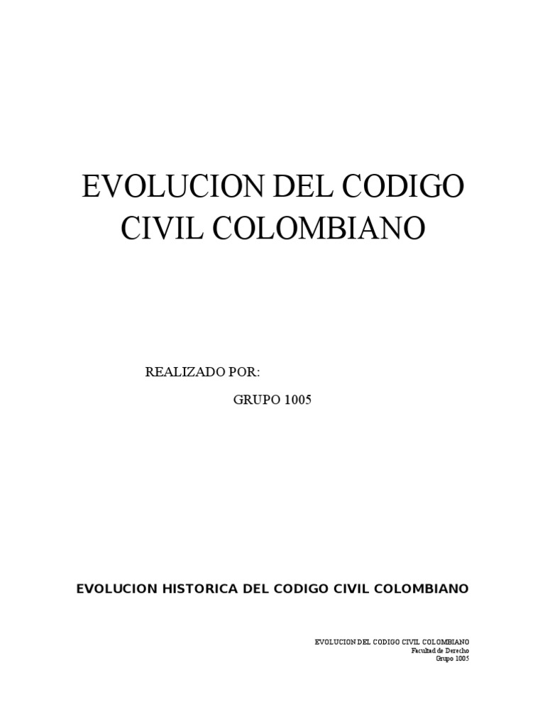 Evolucion Del Codigo Civil Colombiano | PDF | Ciudadanía | Colombia