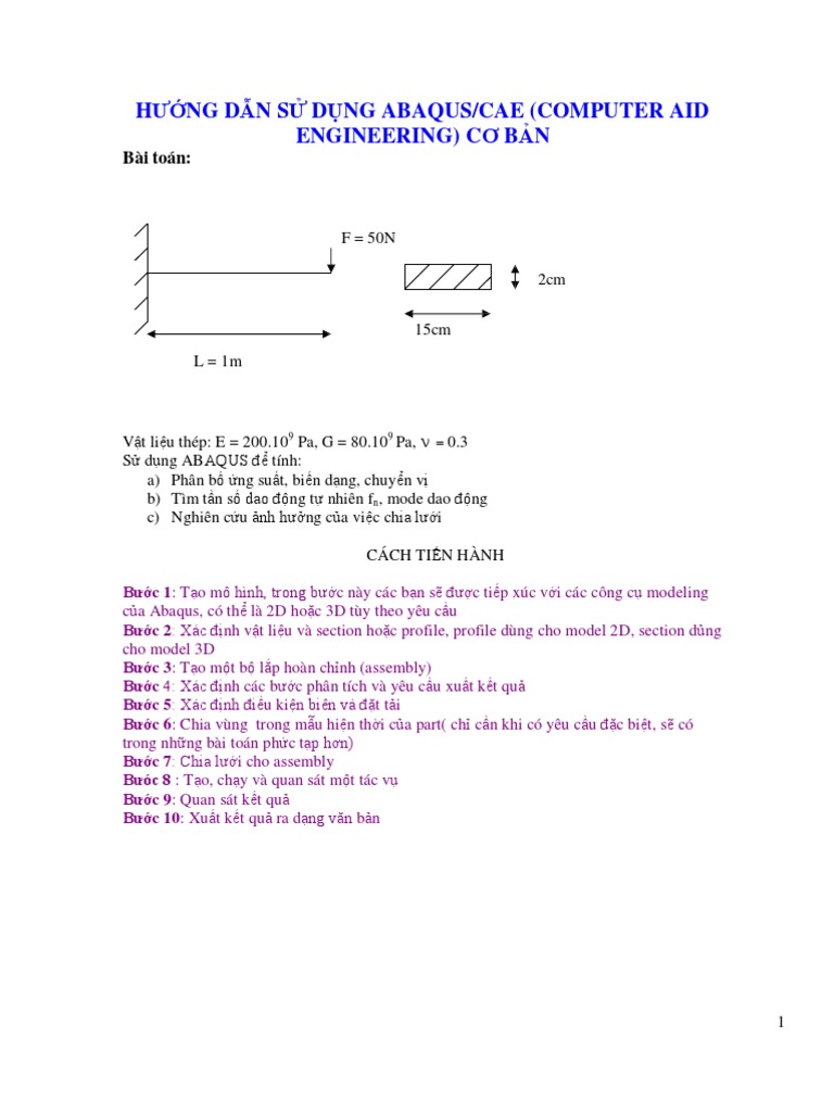 Huong Dan Su Dung Abaqus CAE | PDF