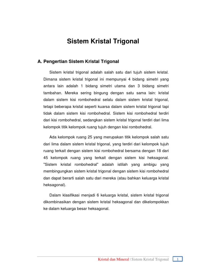 Sistem Kristal Trigonal | PDF