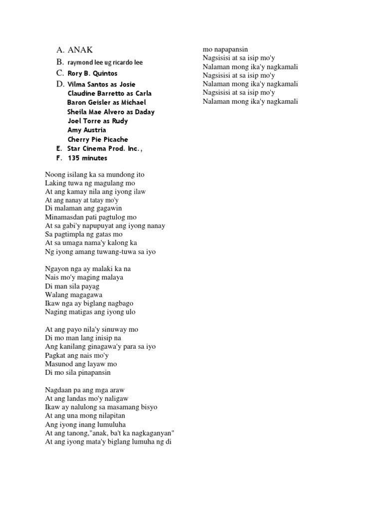 Movie "Anak | PDF | Languages