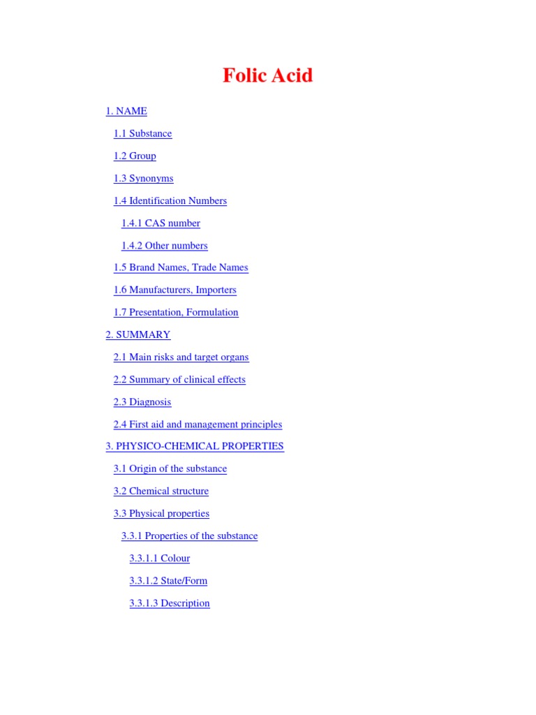 Folic Acid | Folic Acid | Anemia