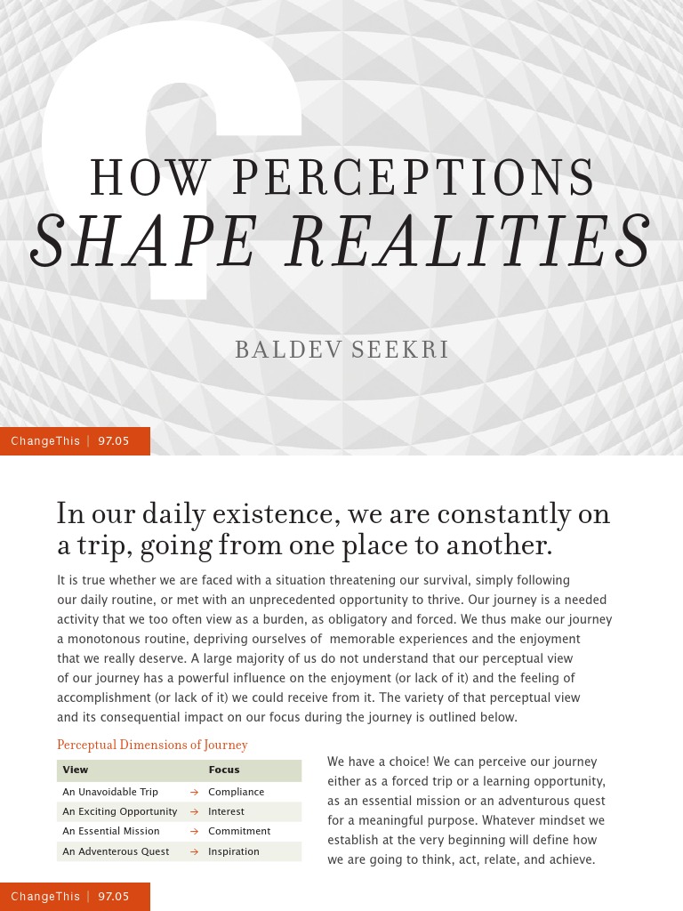 How Perceptions Shape Realities (Issue 97) | PDF | Storytelling ...