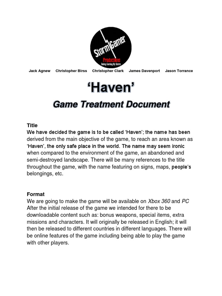 Game Treatment Full | PDF | Video Games | Leisure