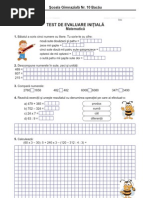 Test de Evaluare, Matematică, Clasa A III-a | PDF