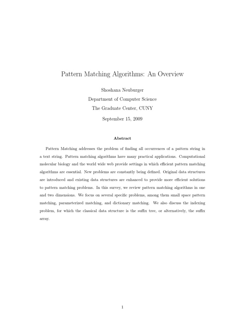 2d Pattern Matching Pdf Time Complexity Array Data Structure 5720