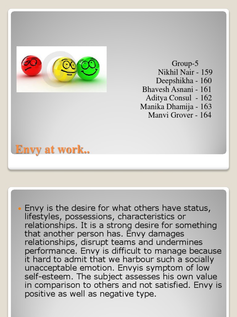 Envy at Work | PDF | Envy | Emotions