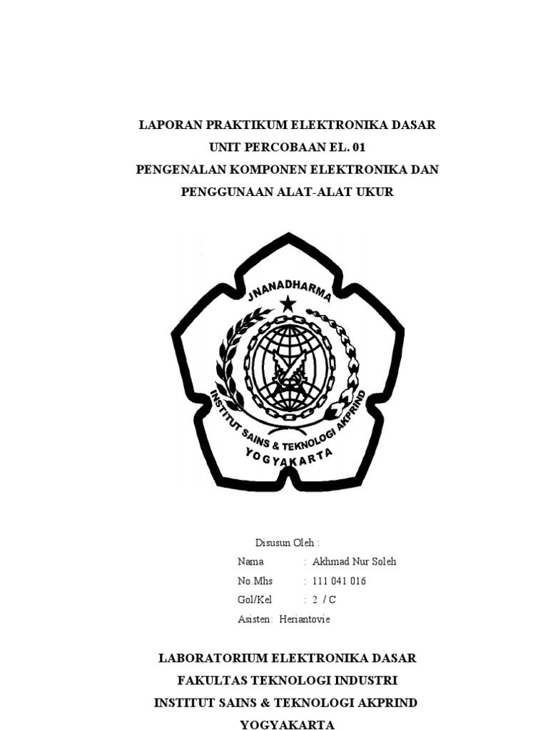 Bab I Pengenalan Komponen Elektronika Dan Penggunaan Alat-Alat Ukur Oleh Akhmad Nur Soleh | PDF