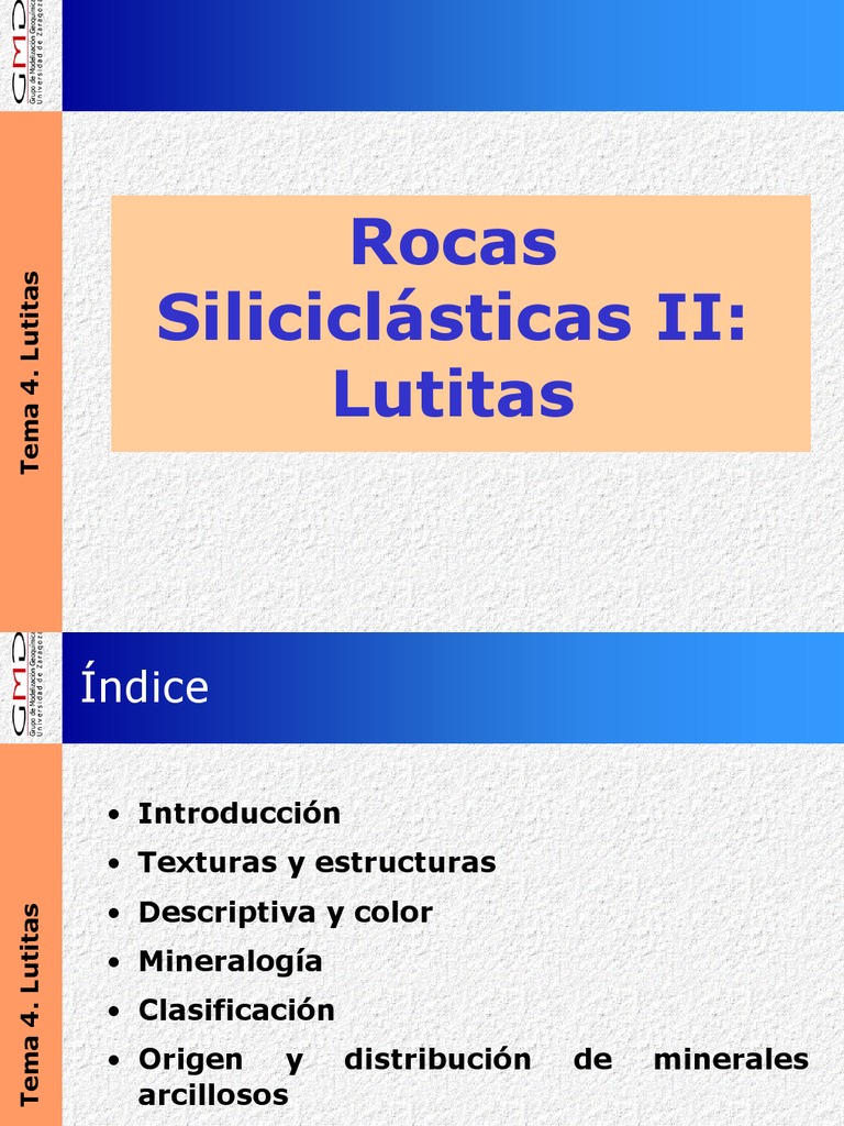 Tema 4. Lutitas | PDF | Roca clástica | Roca (geología)