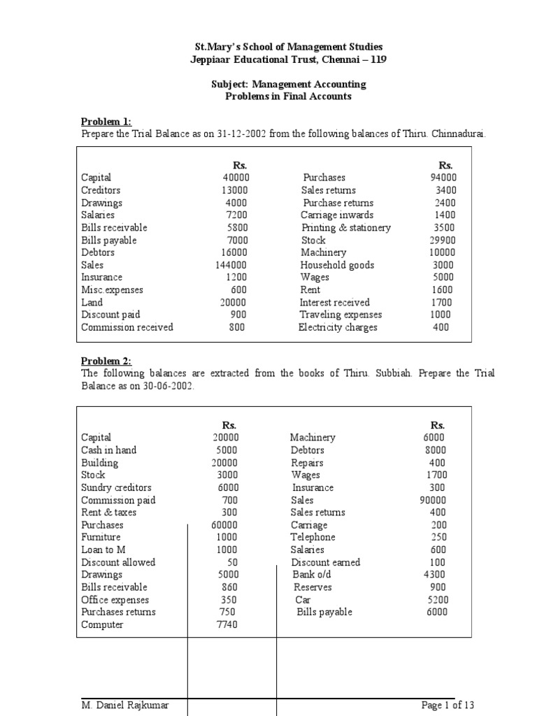Final Acc | PDF | Debits And Credits | Expense