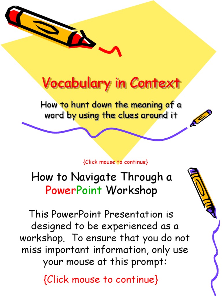 Vocabulary Context Clues Explained | PDF | Vocabulary | Reading ...