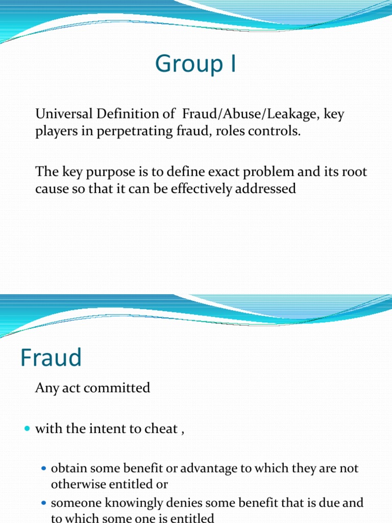 Defining Fraud and Abuse - Workshop Group 1 Presentation | PDF | Fraud ...