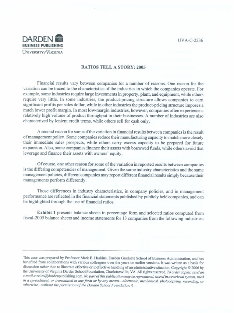 Ratios Tell A Story | PDF