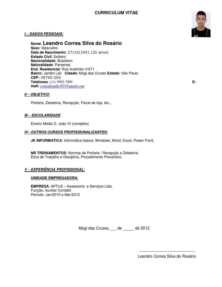 Curriculum Vitae Leandro | PDF | Currículo | Business